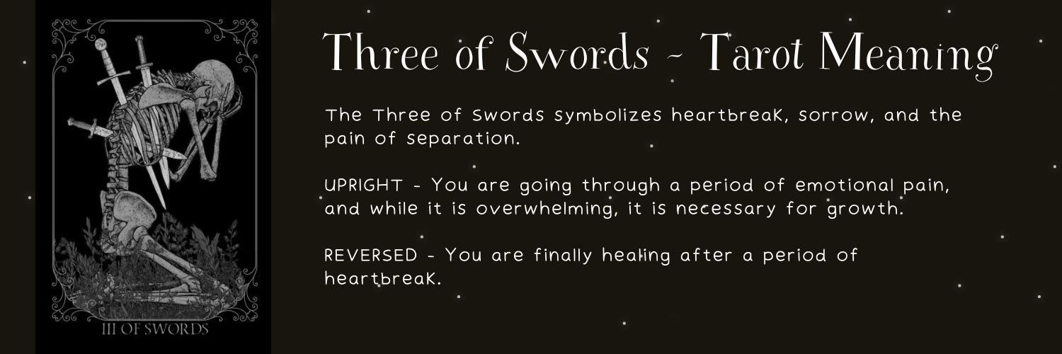 Three of Swords - Tarot Card Meaning - Altar Gods