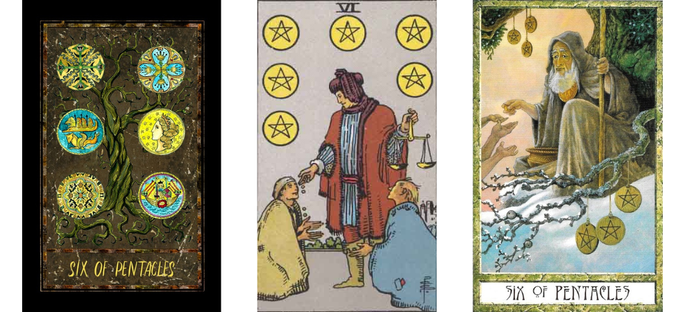 Six of Pentacles - Tarot Card Meaning - Altar Gods